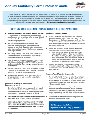Fillable Online Annuity Suitability Form Producer Guide Fax Email Print ...