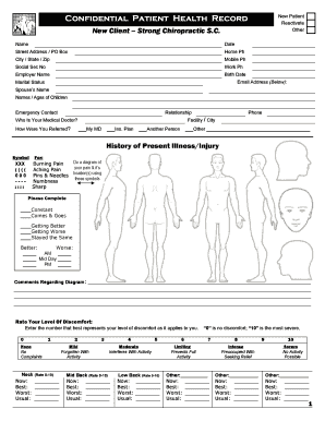 Fillable Online Confidential Patient Health Record Confidential Patient ...