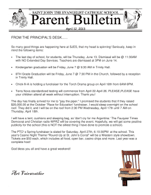 Fillable Online SAINT JOHN THE EVANGELIST CATHOLIC ... - Fax Email Print - pdfFiller