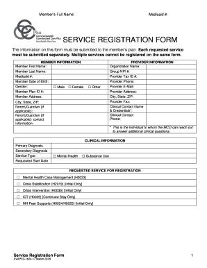 Fillable Online dmas virginia SERVICE REGISTRATION FORM Fax Email Print ...