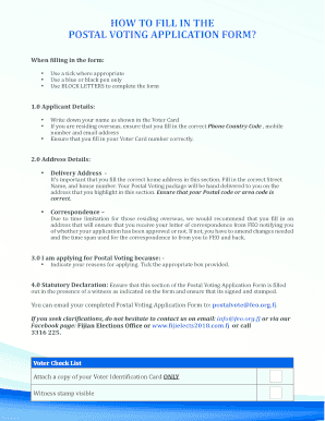 Fillable Online How to fill in Postal Voting form Fax Email Print ...