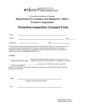 Fillable Online The Department of Consumer and Regulatory Affairs (DCRA ...