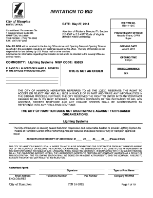 Fillable Online COMMODITY: Lighting Systems NIGP CODE: 85553 Fax Email ...