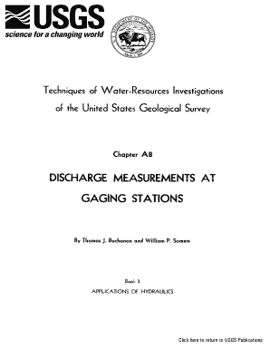 Fillable Online pubs usgs TWRI 3-A7. Discharge measurements at gaging ...
