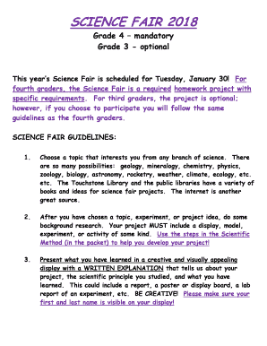 Fillable Online SCIENCE FAIR PROJECT INFORMATION SHEET Fax Email Print ...