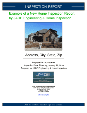 Fillable Online Example of a New Home Inspection Report Fax Email Print ...