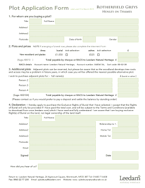 Fillable Online Plot Application Form Fax Email Print - pdfFiller