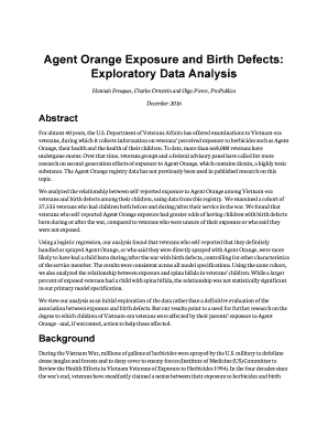 Fillable Online static propublica Agent Orange Exposure and Birth ...