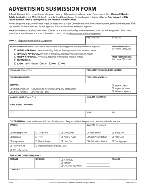 Fillable Online ADVERTISING SUBMISSION FORM Fax Email Print - pdfFiller