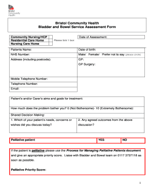 Fillable Online briscomhealth org Continence Assessment Form - Bristol ...
