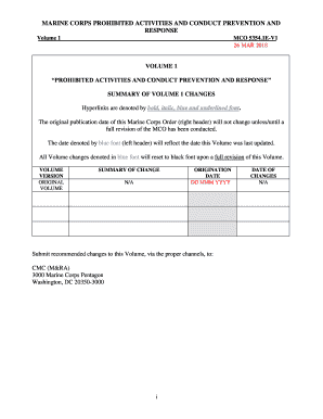 Fillable Online MARINE CORPS PROHIBITED ACTIVITIES AND CONDUCT ...