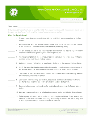 Fillable Online MANAGING APPOINTMENTS CHECKLIST: Fax Email Print ...