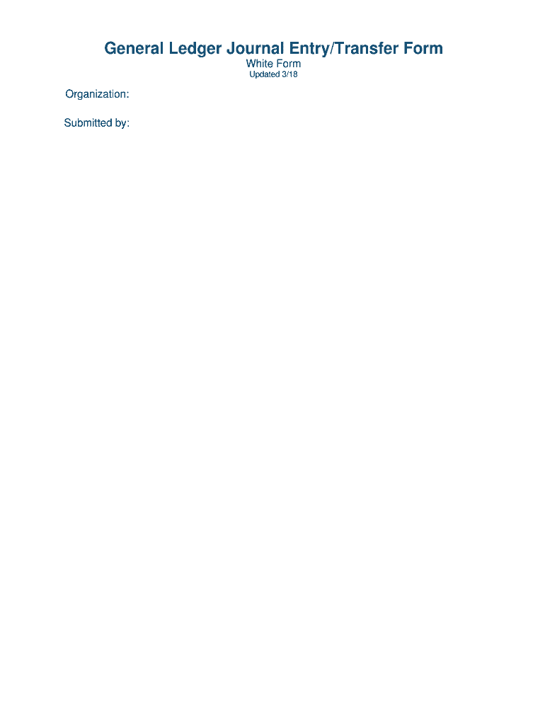 Fillable Online General Ledger Journal Entry-Transfer Form Fax Email ...