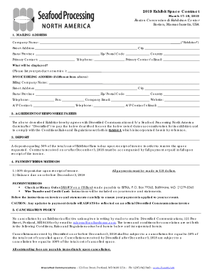Fillable Online 2019 Exhibit Space Contract Fax Email Print - pdfFiller