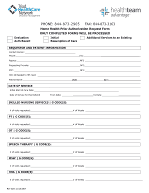 Fillable Online HTAHome Health Prior Authorization Form Final Fax Email ...