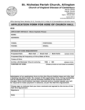 Fillable Online ROOM HIRE BOOKING FORM / AGREEMENT Fax Email Print ...