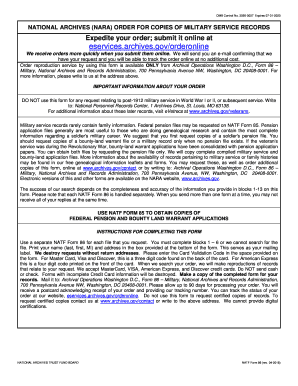 Fillable Online ORDER FOR COPIES OF MILITARY SERVICE RECORDS. ORDER FOR ...