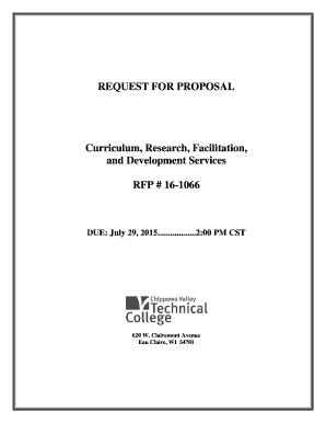 Fillable Online Request for Proposal for Curriculum, Research ...