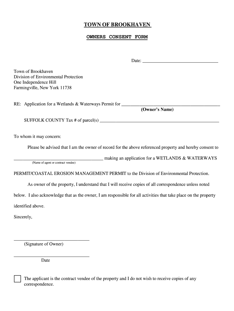 Fillable Online 6.Owners Consent Form. Owners Consent Form Fax Email ...