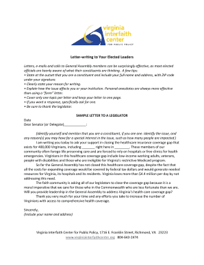 Fillable Online Letter-writing to Your Elected Leaders Fax Email Print ...