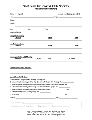 Fillable Online Apply to SEEEG - the Southern Epilepsy and EEG Society ...