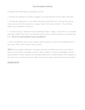 Fillable Online Complete the following tax simulation activity: Fax ...
