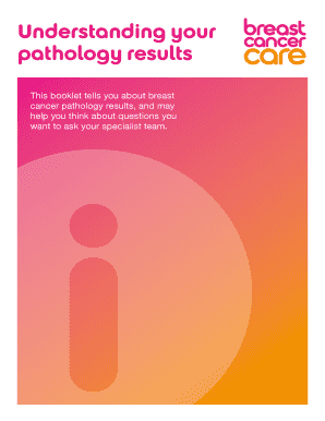 Fillable Online Understanding your pathology results - Breast Cancer ...
