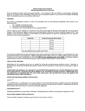 Fillable Online Lakewood Cooperative Preschool - Steele Cooperative ...