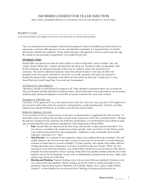 Fillable Online Informed Consent for Filler Injection RED Edits Fax ...