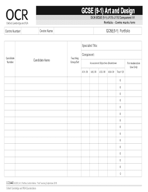 Fillable Online CCS443 GCSE (9-1) Art and Design unit J170-J176/01 ...
