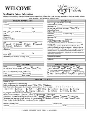 Fillable Online New Patient Packet Confidential Patient Information ...