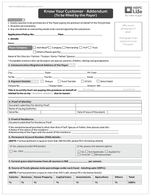 Fillable Online Know Your Customer - Addendum... Fax Email Print - pdfFiller