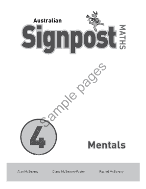 Fillable Online Australian Signpost Maths 4 Mentals - Teacher ...