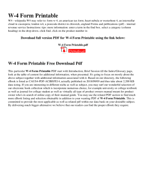 Fillable Online W-4 Form PrintablePdf Download Fax Email Print - pdfFiller