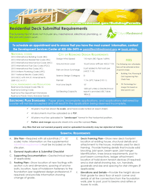 Fillable Online Residential Deck Submittal Requirements - City of Redmond Fax Email Print ...
