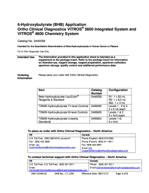 Fillable Online Application Ortho Clinical Diagnostics VITROS - Stanbio ...