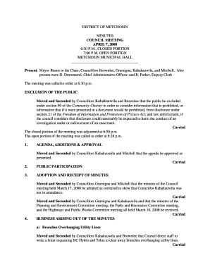 Fillable Online metchosin civicweb OPEN PORTION Fax Email Print - pdfFiller