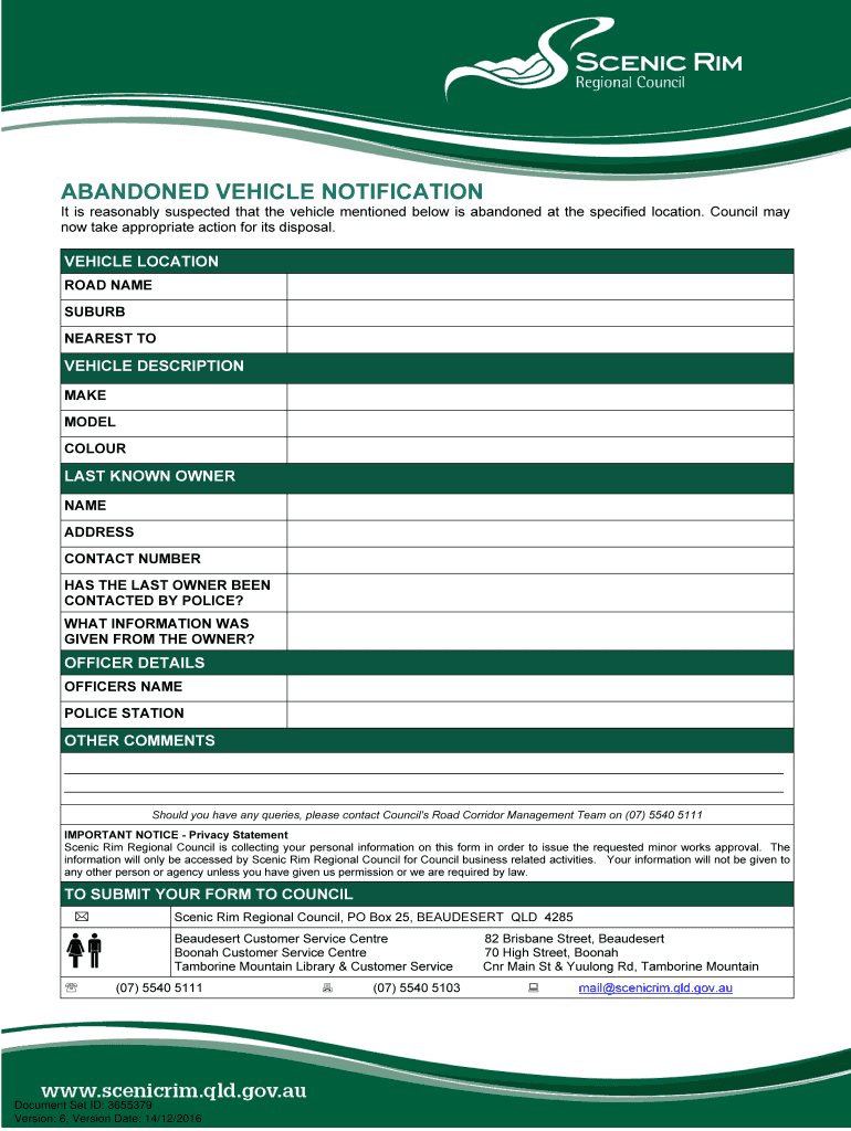 Fillable Online ECM3655379v6Works - Abandoned Vehicle Notification Form ...