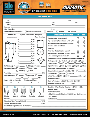 Fillable Online application data sheet - Airmatic Inc Fax Email Print ...
