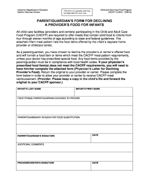 Fillable Online CACFP 13 (REV Fax Email Print - pdfFiller