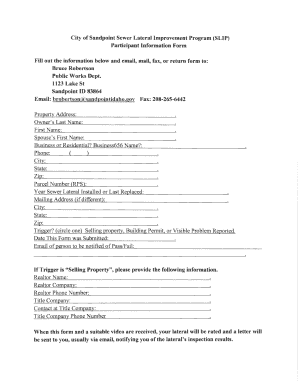 A Sewer Lateral Inspection? - City Of Sandpoint - Fill and Sign ...