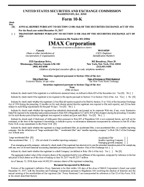 Fillable Online IMAX Corporation 2017 Form 10-K (Final) Fax Email Print ...