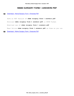Fillable Online nbme surgery form 1 answers Fax Email Print - pdfFiller