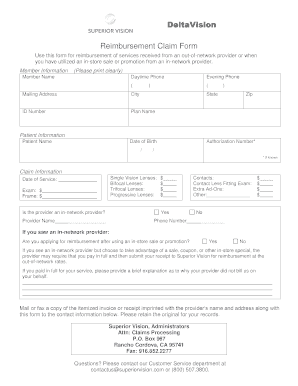 Fillable Online Vision Claim Form - Delta Dental of Arkansas Fax Email ...