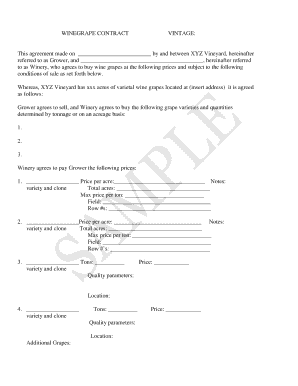 Fillable Online grape contract Fax Email Print - pdfFiller