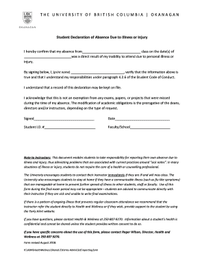 Fillable Online students ok ubc student-declaration-of-absence August ...