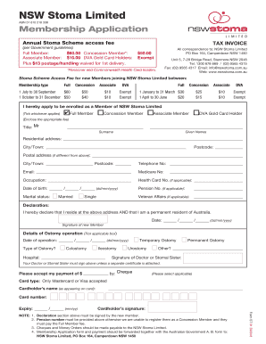 Fillable Online Forms - NSW Stoma Limited Fax Email Print - pdfFiller