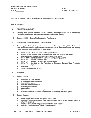 Fillable Online SECTION 212200 - CLEAN-AGENT FIRE-EXTINGUISHING SYSTEMS ...