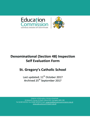 Fillable Online Section 48 Self-evaluation Form - St Gregory's Catholic ...