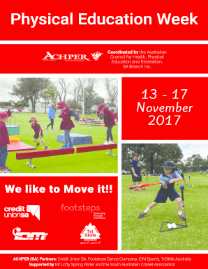 Fillable Online Physical Education Week - the ACHPER (SA) Fax Email ...